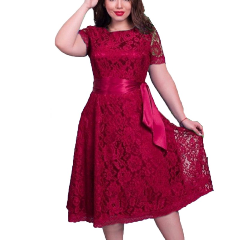 Au Bridesmaid Womens Lace Cocktail Prom Party Skater Fit Flare Mini