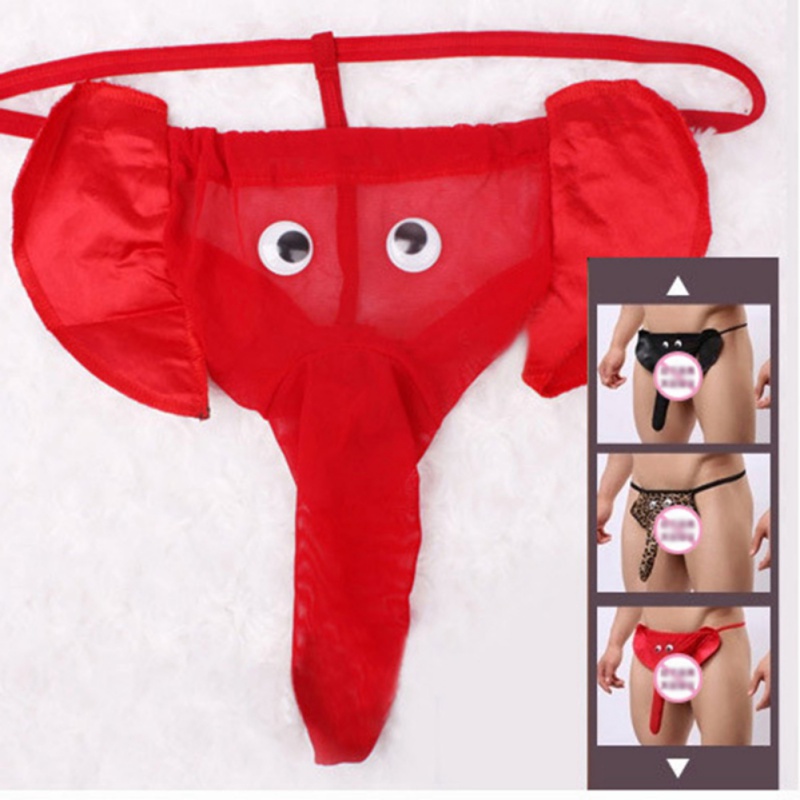 Men Elephant Big Trunk Lingerie G String T Back Thongs Bulge Pouch