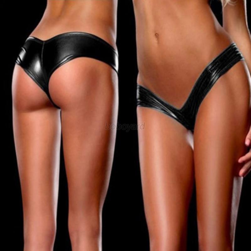 Shiny Ladys Metallic G String Thongs Brief Knicker Low Waist Underwear